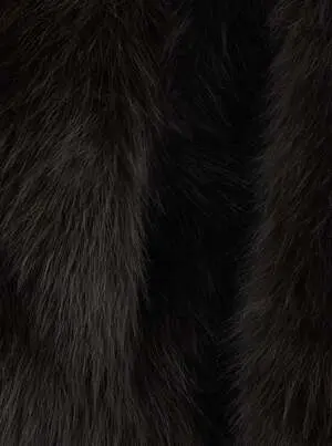 ROTATE BY BIRGER CHRISTENSEN Brown Fur Jacket With Crop Design And High Collar In Faux-fur For - Multicolor