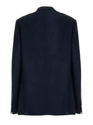 Dries Van Noten Barrysta Emb Jacket With Tech Fabric Embroidery Blue