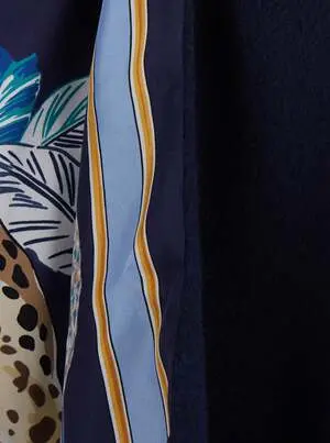 FERRAGAMO Blue Cape With Elegant Details In Tech Fabric
