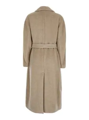 Max Mara S Tabarin Coat With Notched Revers And Pockets In Beige For - Multicolor