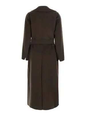Max Mara S Pace Coat With Collar And Long Sleeves In Brown Fabric - Multicolor
