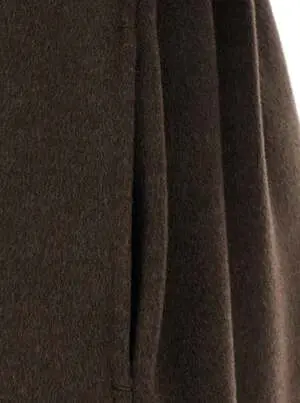 Max Mara S Pace Coat With Collar And Long Sleeves In Brown Fabric - Multicolor