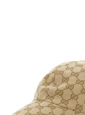 Gucci Beige Hat With All-over Gg Motif In Cotton For
