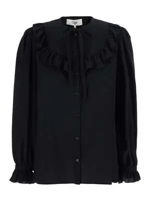 Chloé Shirt With Black Silk Front Panel - Multicolor