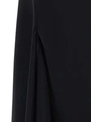 Givenchy Black Skirt With Waistband And Asymmetrical Hem With Draping In Wool - Multicolor