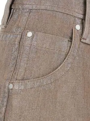 Brunello Cucinelli Beige Jeans With Faded Effect And Logo Patch On The Back In Denim For - Multicolor