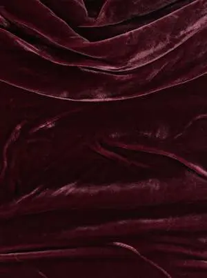 ROTATE BY BIRGER CHRISTENSEN Bordeaux Long Sleeveless Dress With Ruffles In Velvet For - Multicolor