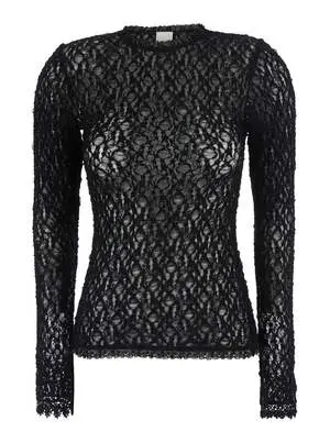 Isabel Marant Étoile Brany' Top With All-over Lace Trim In Cotton Blend For - Black
