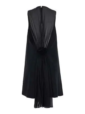 ROTATE BY BIRGER CHRISTENSEN Black Mini Dress With A-line Design And Back Closure In Tech Fabric