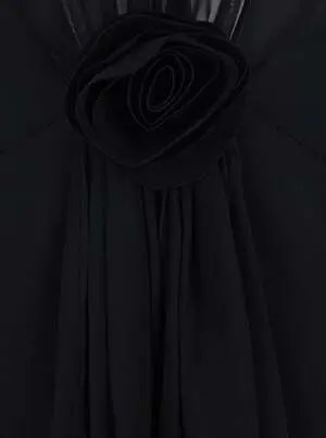 ROTATE BY BIRGER CHRISTENSEN Black Mini Dress With A-line Design And Back Closure In Tech Fabric - Multicolor