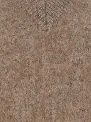 P.a.r.o.s.h Beige V-neck Sweater With Long Sleeves In Wool For