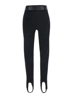 SELF-PORTRAIT Black Leggings With High Waist Belt In Viscose Blend For - Multicolor