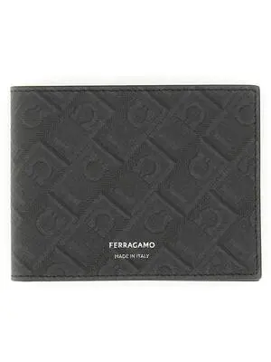 FERRAGAMO Portafoglio Con Logo Monogram - Black