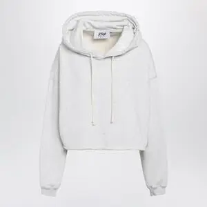 GOLDEN GOOSE Star Sweatshirt With Crystal Embroidery In Grey Cotton - Gray