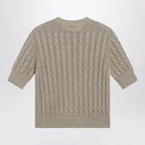 Max Mara Cable-knit Linen Crewneck Sweater - Brown