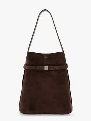 TOTEME Suede Belted Bucket Bag
