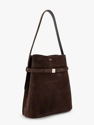 TOTEME Suede Belted Bucket Bag