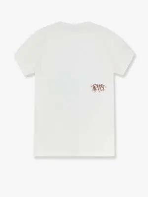 Attico Cotton T-shirt With Printed Logo On The Front - Multicolor