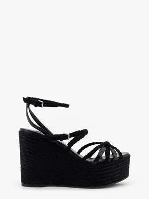 JIMMY CHOO Nyra Leather And Raffia Sandals