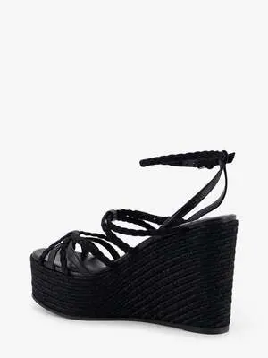 JIMMY CHOO Nyra Leather And Raffia Sandals