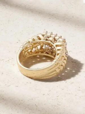Yvonne Léon Raphia 9-karat Yellow And White Diamond Ring