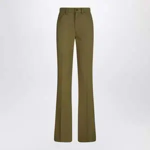 Attico Military Wool Gabardine Trousers - Green