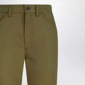 Attico Military Wool Gabardine Trousers - Green