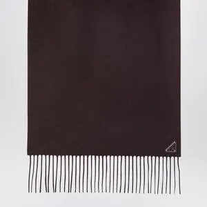 Prada Scarf In Silk And Cashmere - Brown