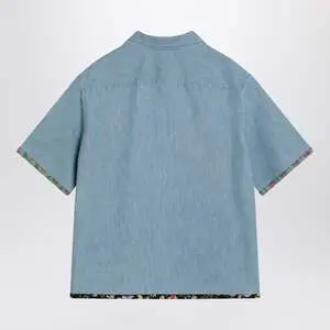 Valentino Garavani Denim Shirt With Floral Trims