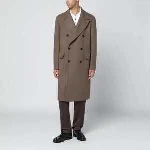 Tagliatore Tagliatore Taupe Double-Breasted Wool-Blend Coat Men Brown