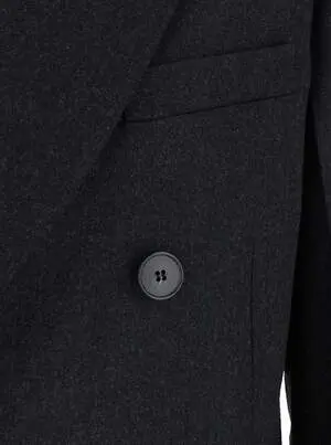 Victoria Beckham Beatrice' Grey Double-breasted Jacket With Notched Revers In Wool For - Multicolor