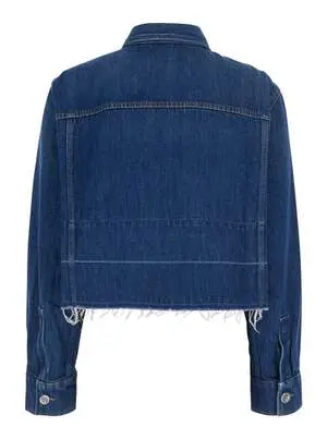 Givenchy Blue Jacket With Classic Collar And Logo Lettering On The Front In Denim For