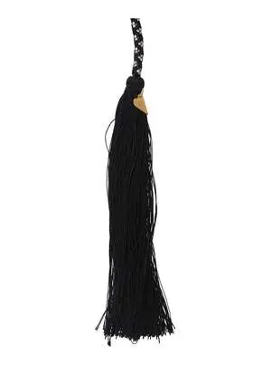 FORTE_FORTE Belt With Rope Design With Tassels In Crystals And Fabric For - Black