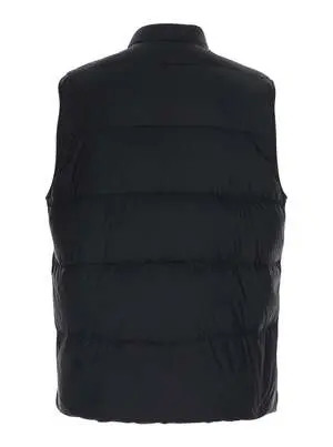 Moncler Tuquerouye' Black Down Jacket With High Collar And Sleeveless Design In Tech Fabric For