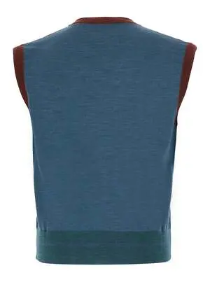 VIVIENNE WESTWOOD Crew Neck Vest With Argyle Motif Logo On The Front In Wool For - Multicolor