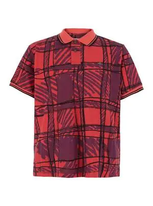 VIVIENNE WESTWOOD Polo Shirt With All-over Print And Embroidered Logo In Cotton For - Red