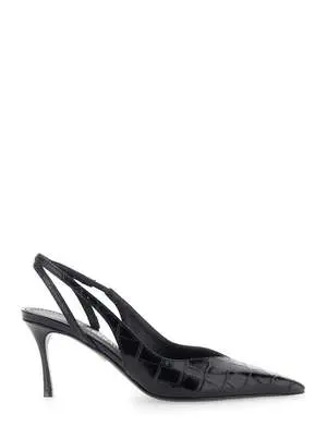 FERRAGAMO Pumps With 70mm Heel In Black Leather