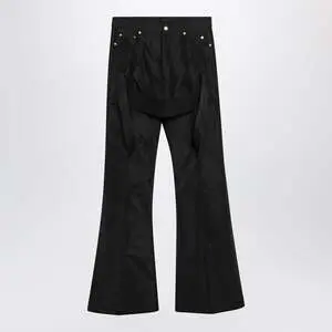 Rick Owens Megastrapped Bolans Jeans In Nylon Canvas - Black