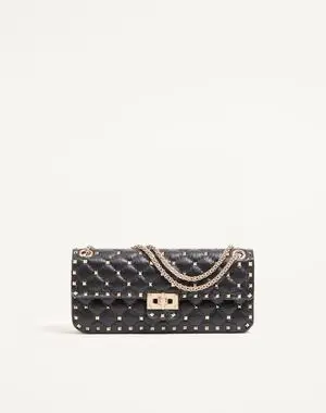 Valentino Garavani Rockstud Spike Medium Shoulder Bag In Kidskin - Black