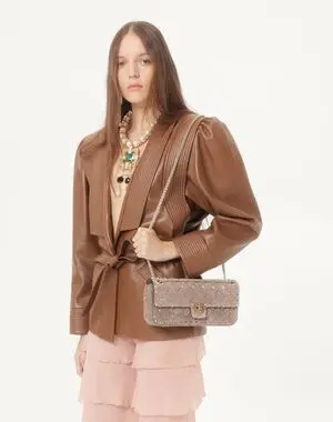 Valentino Garavani Rockstud Spike Medium Suede Shoulder Bag