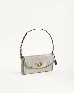 Valentino Garavani Devain Small Shoulder Bag In Metallic Mesh