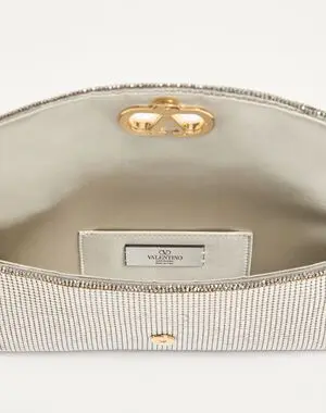 Valentino Garavani Devain Small Shoulder Bag In Metallic Mesh