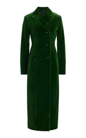 Alaïa Tailored Cotton-velvet Coat - Green