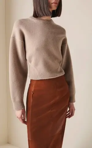 Alaïa Cinched Cashmere Knit Sweater