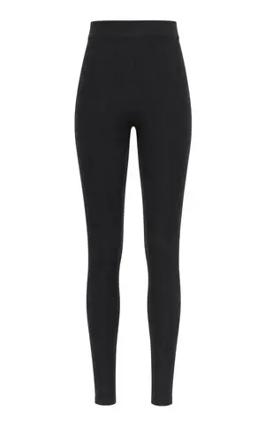 Alaïa Wool Knit Leggings - Black
