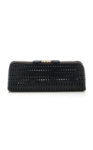 Alaïa Delta Leather Clutch - Black