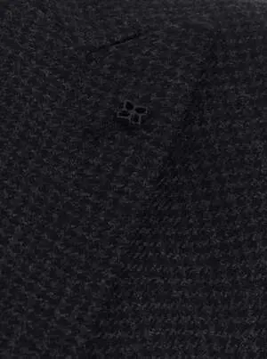 Tagliatore Grey Single-breasted Jacket With Stripe Motif And Pin On Front In Wool For