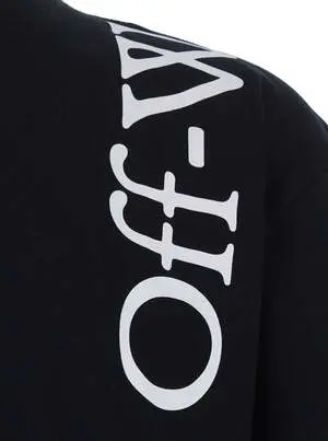 Off-White Crew Neck T-shirt With Logo Lettering In Cotton For - Black