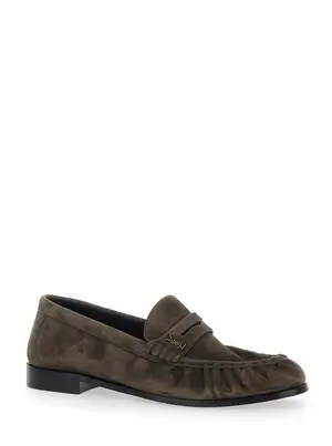Saint Laurent Loafers 'le Loafer Camoscio' With Rounded Toe In Leather