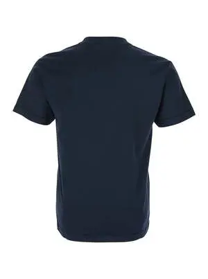 Stone Island Blue T-shirt With Logo Patch On The Front In Cotton For - Multicolor
